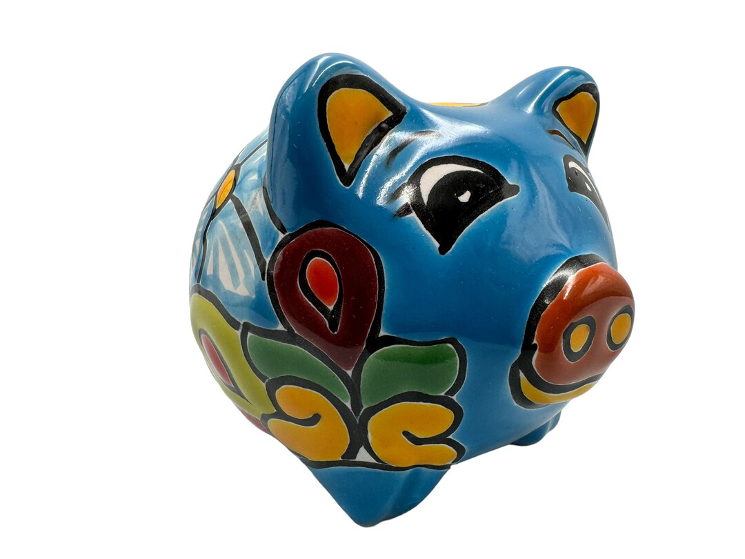 Talavera Piggy Bank Money Bank Cute Folk Art Mexican Pottery Handmade ...