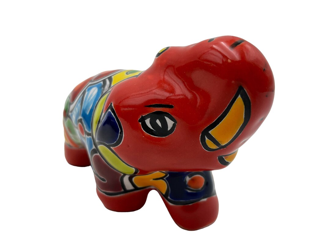 Talavera Elephant Sculpture Cute Mexican Pottery Folk Art Indoor ...