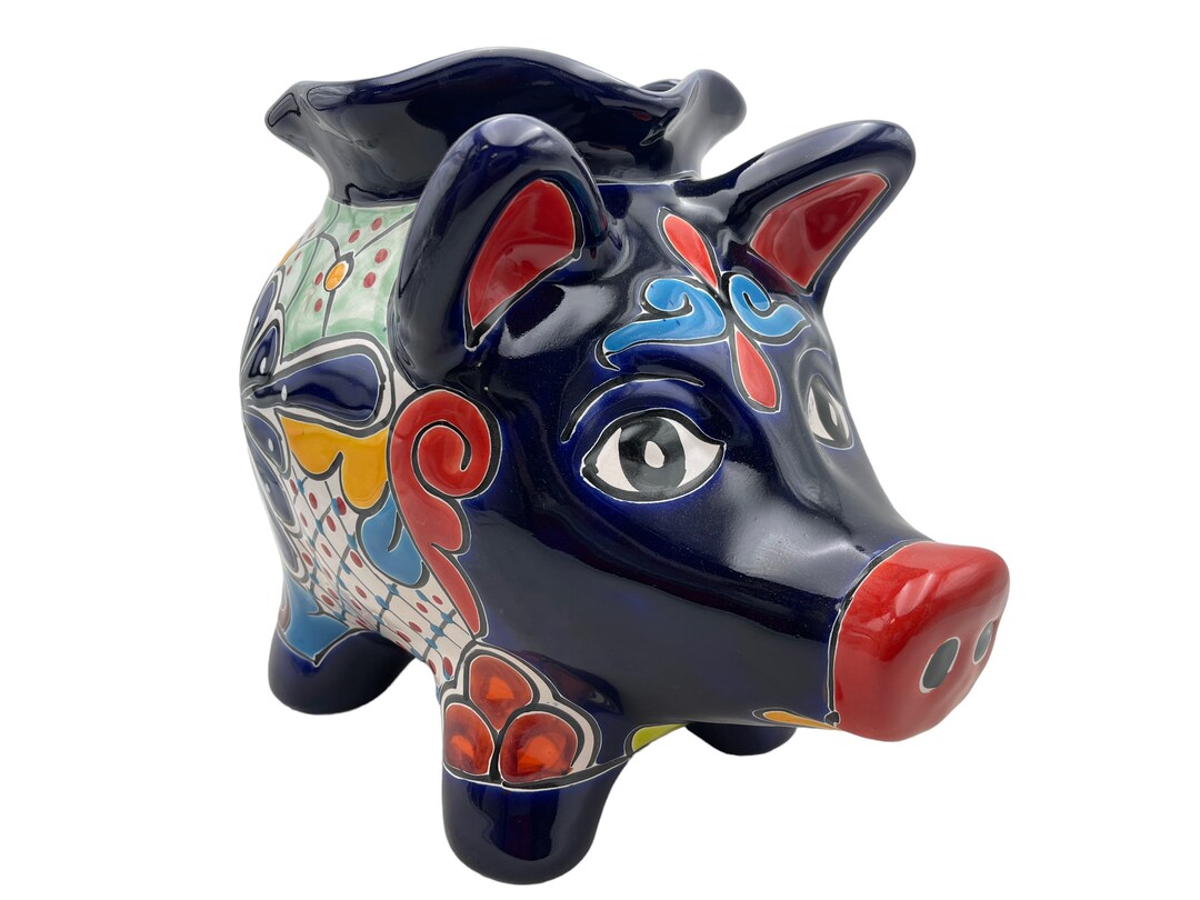 Talavera Piggy Pig Planter Large Animal Pot Mexican Pottery - Etsy