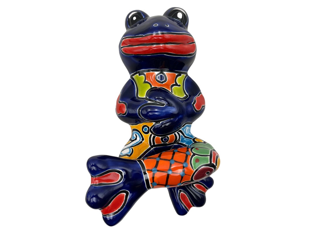 Talavera Frog Laying Back Cute Mexican Pottery Folk Art Wall - Etsy