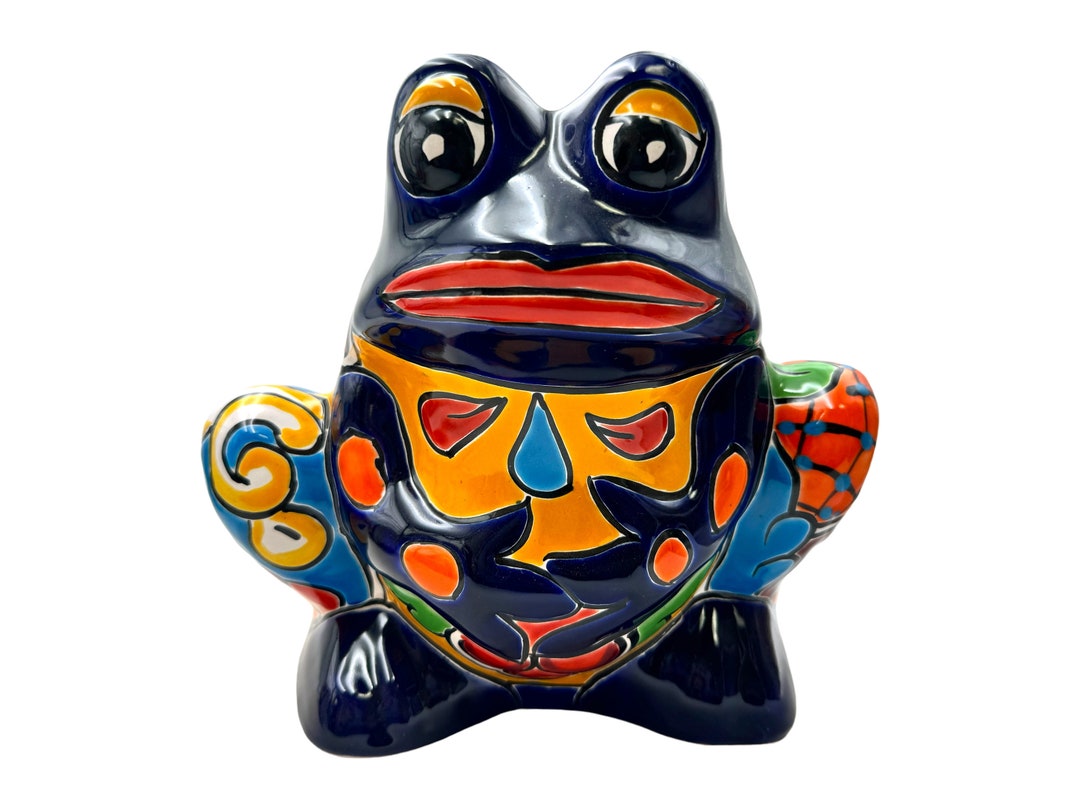 Talavera Frog Planter Animal Pot Mexican Pottery Folk Art Vase Hand ...
