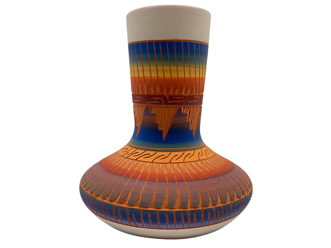 Native American Pottery Vase Navajo Handmade Hand Painted Navajo Home ...