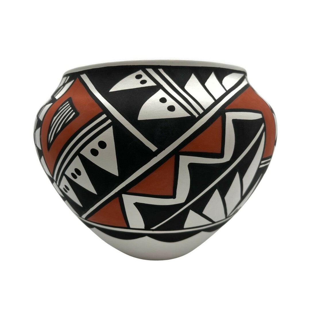 Native American Pottery Acoma Handmade Stunning Work Beautiful Vase ...