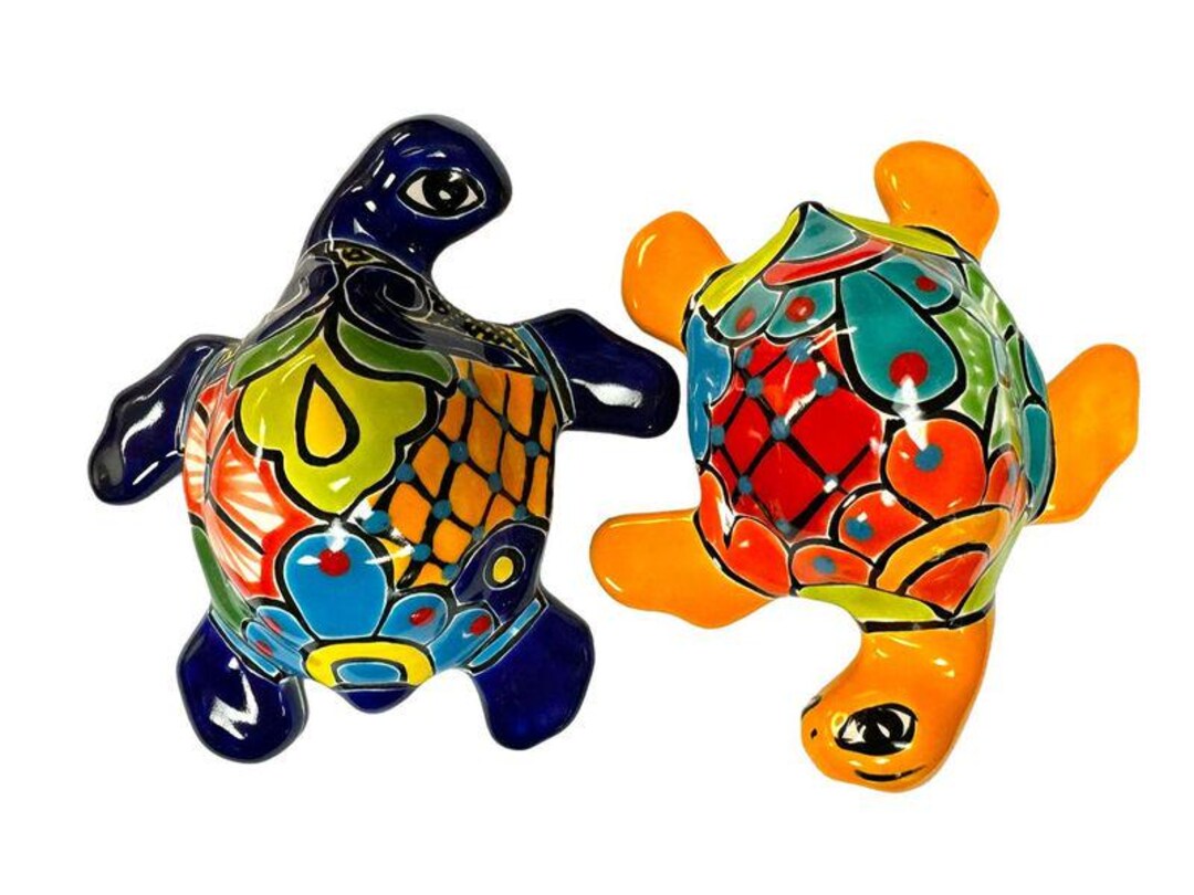 Talavera Sea Turtle (2) Mexican Pottery Home Decor Folk Art Indoor ...