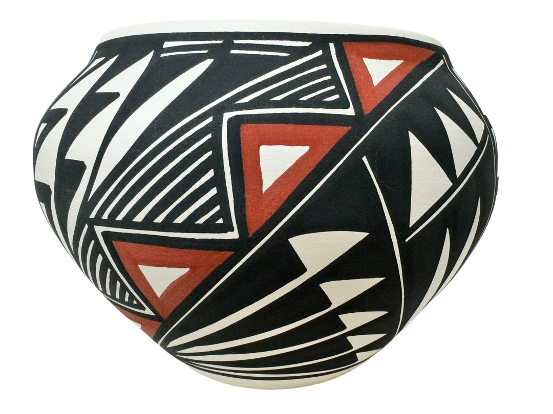Native American Pottery Acoma Handmade Hand Painted Southwest Indian ...