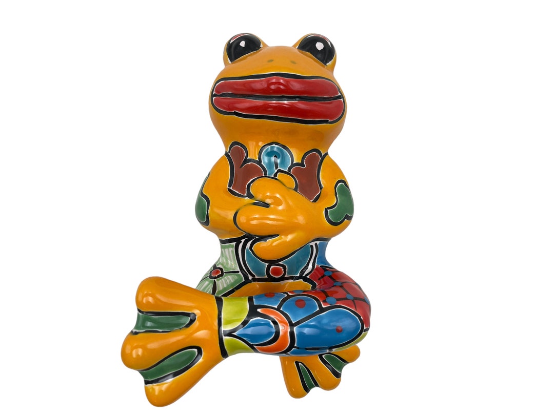 Talavera Frog Laying Back Cute Mexican Pottery Folk Art Wall - Etsy
