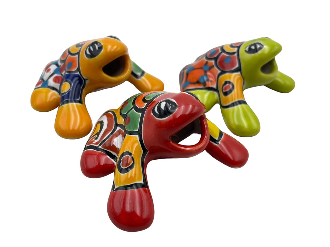 Talavera Frog Sculpture Cute Mexican Pottery Folk Cute Art Wall Art ...