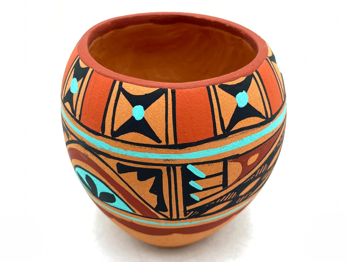 Handmade Native American Pottery Pot Jemez Hand Painted Indian - Etsy