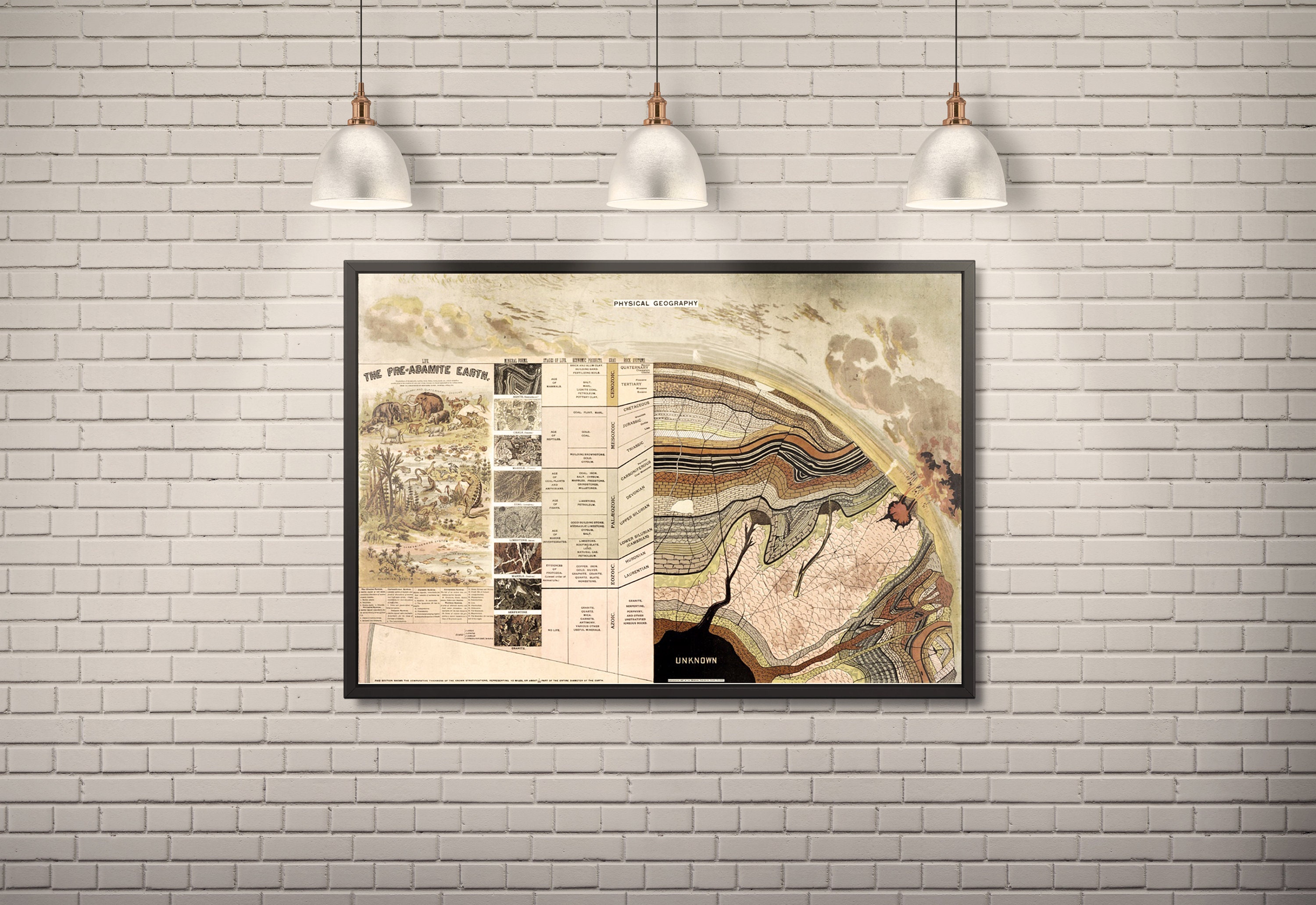 Geological Map , Physical Geography Digital Poster ,terrestrial ...