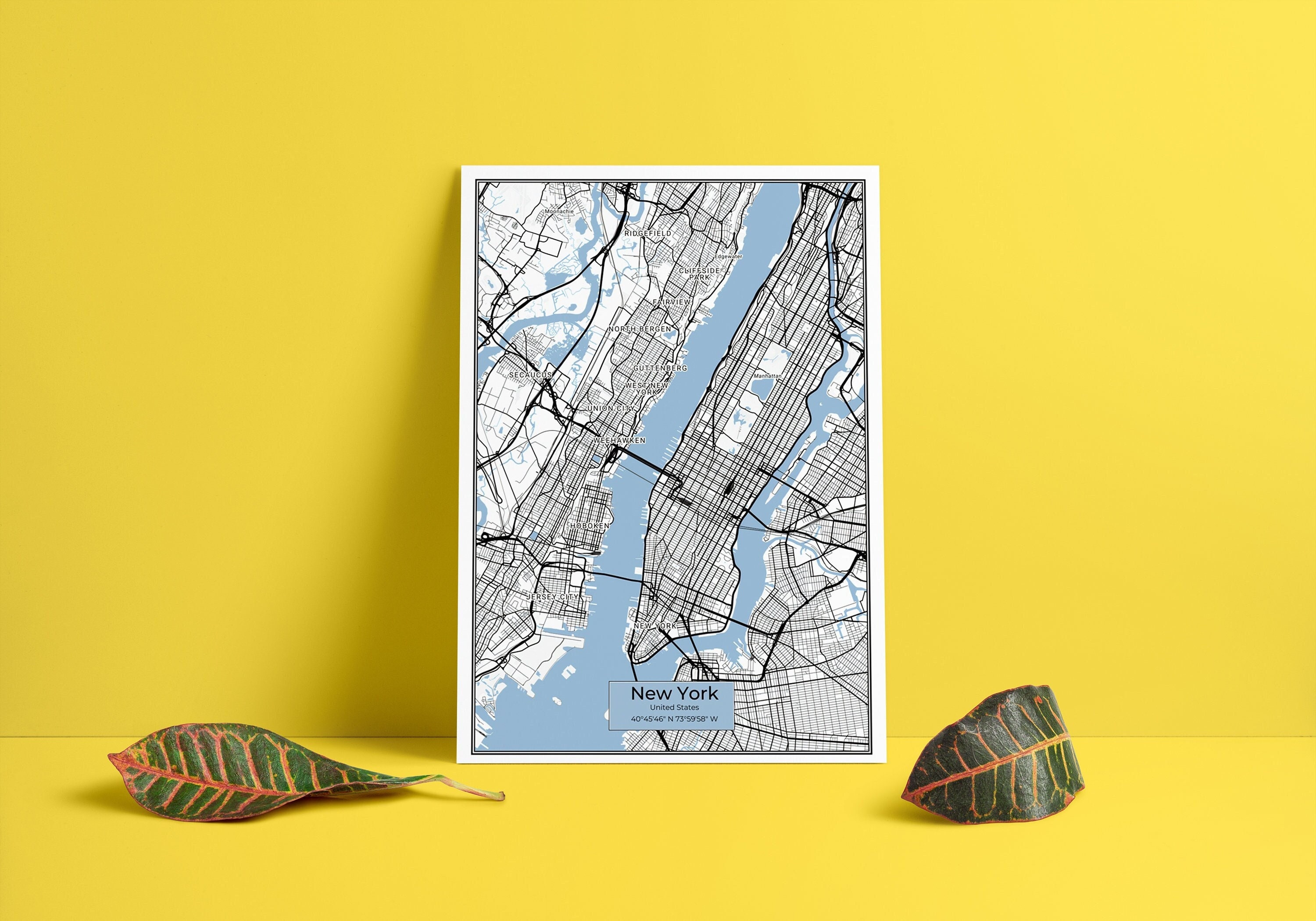 NEW YORK City Map Poster Digital Download Wall Art Décor Artwork ...