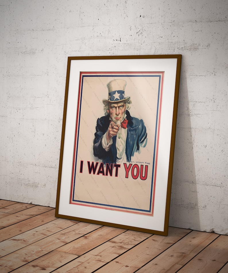 I Want You Poster , Uncle Sam Wants You Digital Print, Digital Download ...