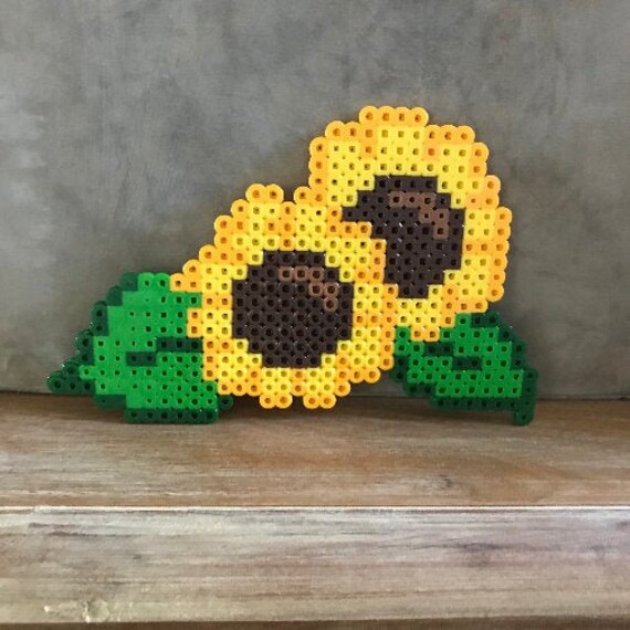 Perler bead flower Perler bead sunflower Perler bead art | Etsy