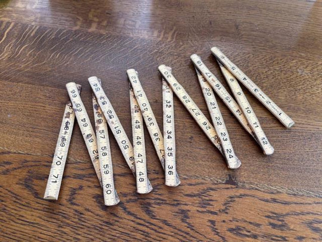 Vintage Folding Ruler - 72" Light Yellow Folding Ruler - Vintage ...