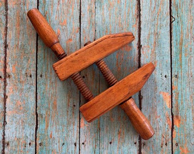 Antique Wood Screw Clamp - Wood Carpenter Tool - Collectable Antique ...