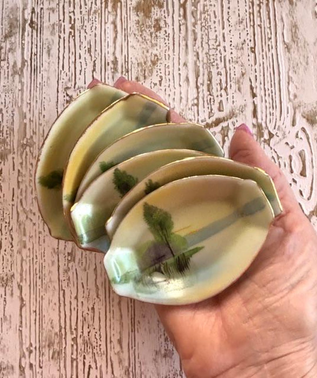 Hand Painted Porcelain Salt Cellars - Vintage Porcelain Salt Cellar Lot ...
