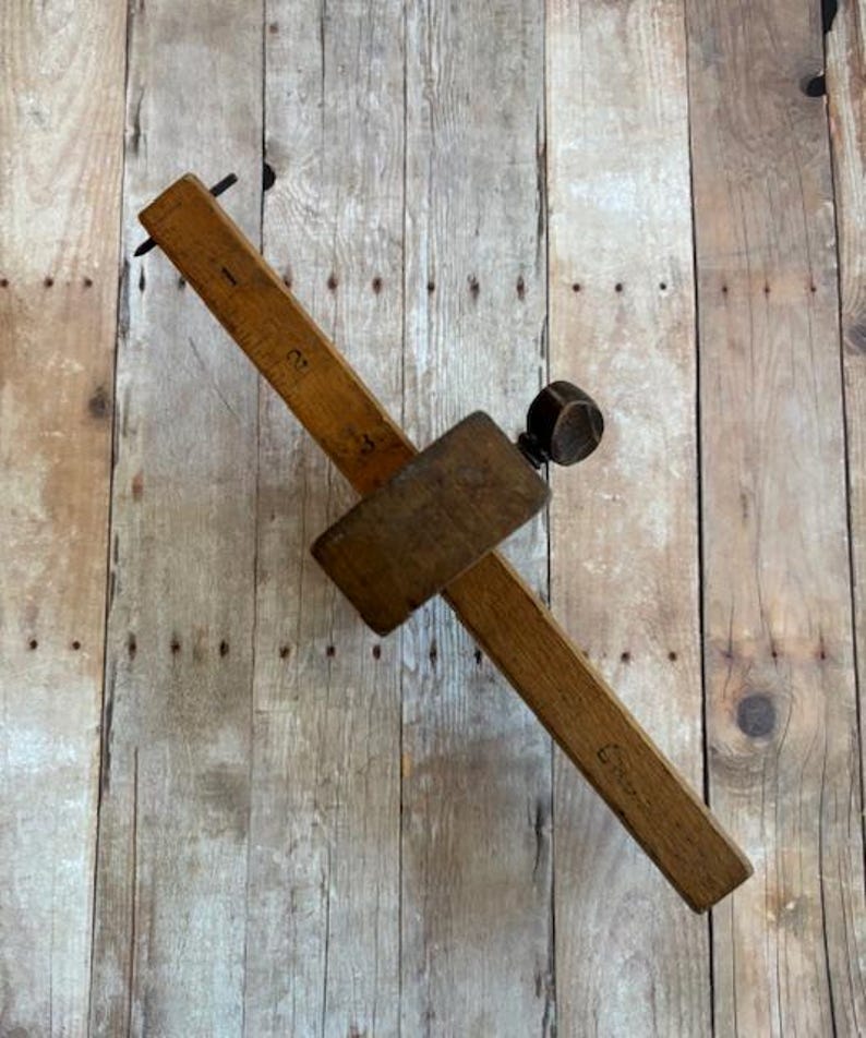 Antique Wood Carpenter Scribe - Wood Carpenter's Scribe Tool - Antique ...