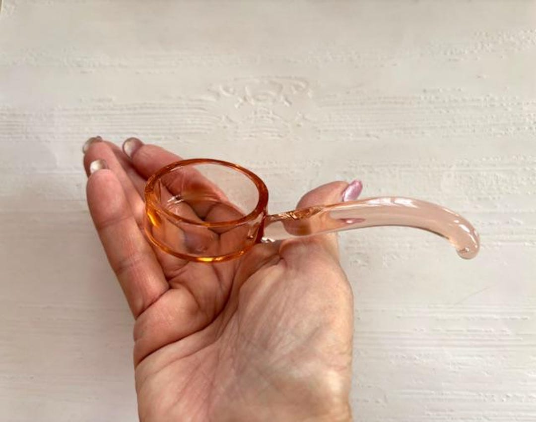 Small Vintage Glass Ladle Small Glass Serving Spoon Small Pink Glass ...
