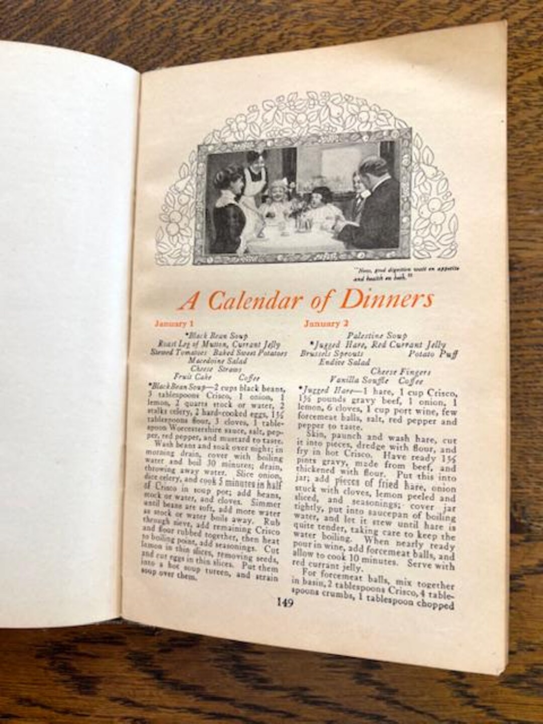 Antique Cookbook - 1921 "a Calendar of Dinners" - Cookbook Collector - Etsy