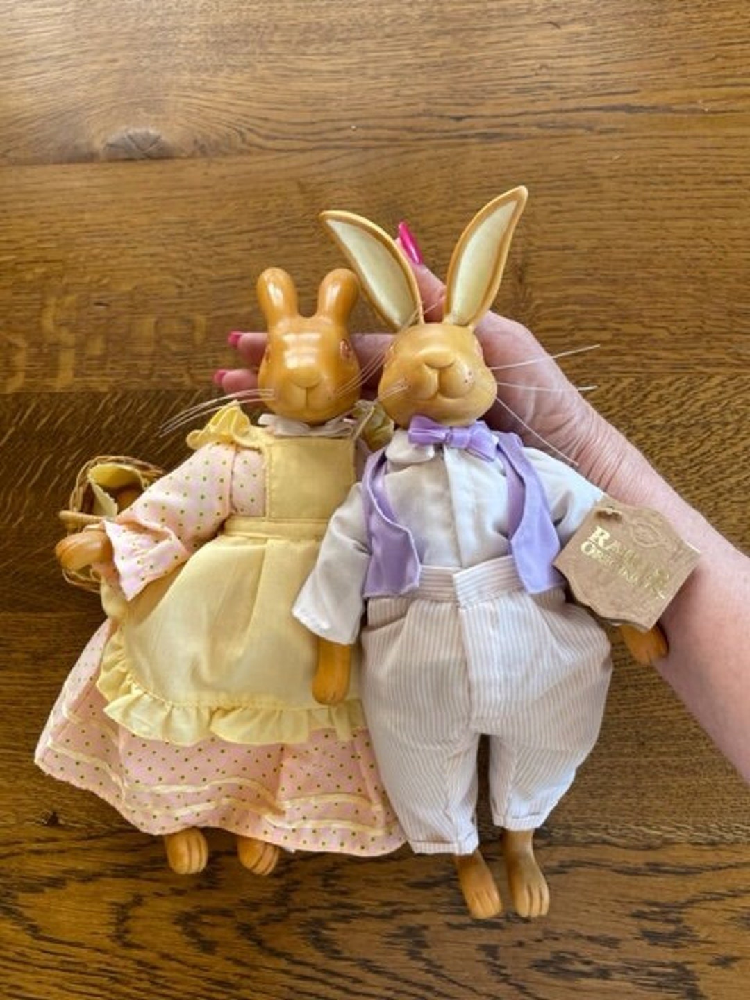 Raikes Originals Wood Rabbit Dolls - the Hopkins Wood Rabbits, Signed ...
