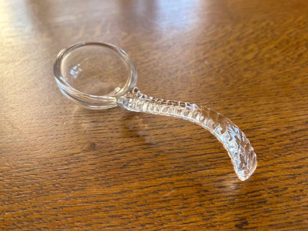 Small Vintage Glass Ladle - Small Glass Serving Spoon - Small Clear ...