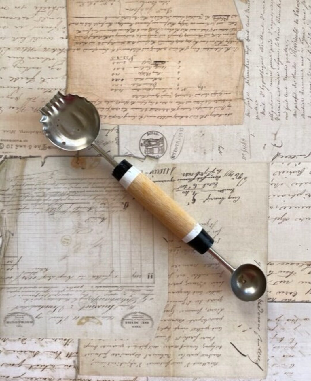 Wood Handled Melon Ball Tool Vintage Melon Baller Vintage Kitchen Tools ...