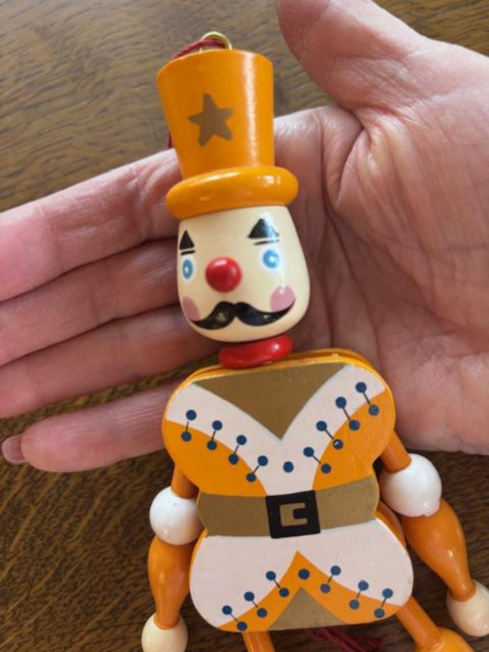 Vintage Wood Pull Toy Doll - Mid Century Jumping Jack Toy - Vintage ...