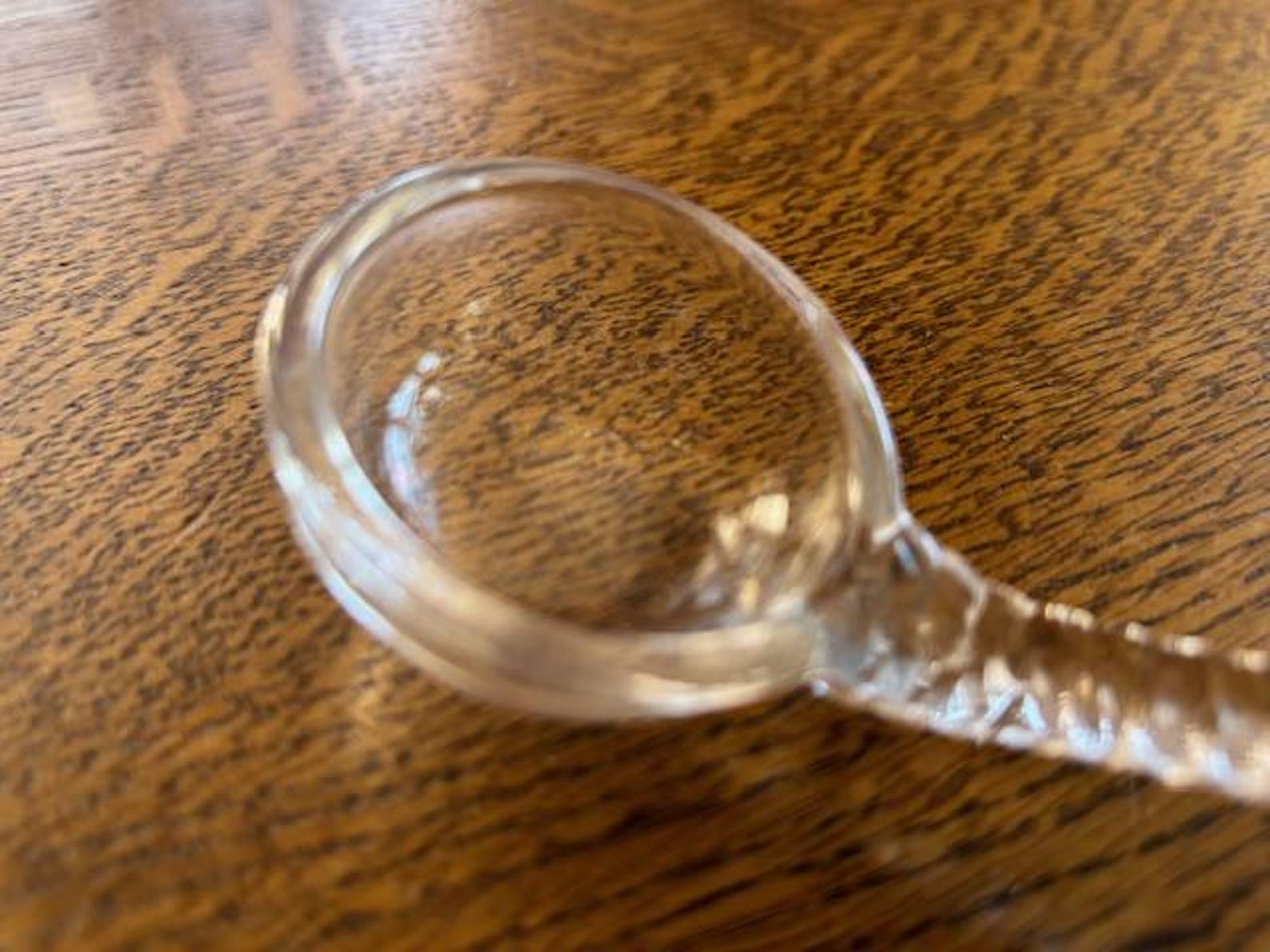 Small Vintage Glass Ladle - Small Glass Serving Spoon - Small Clear ...