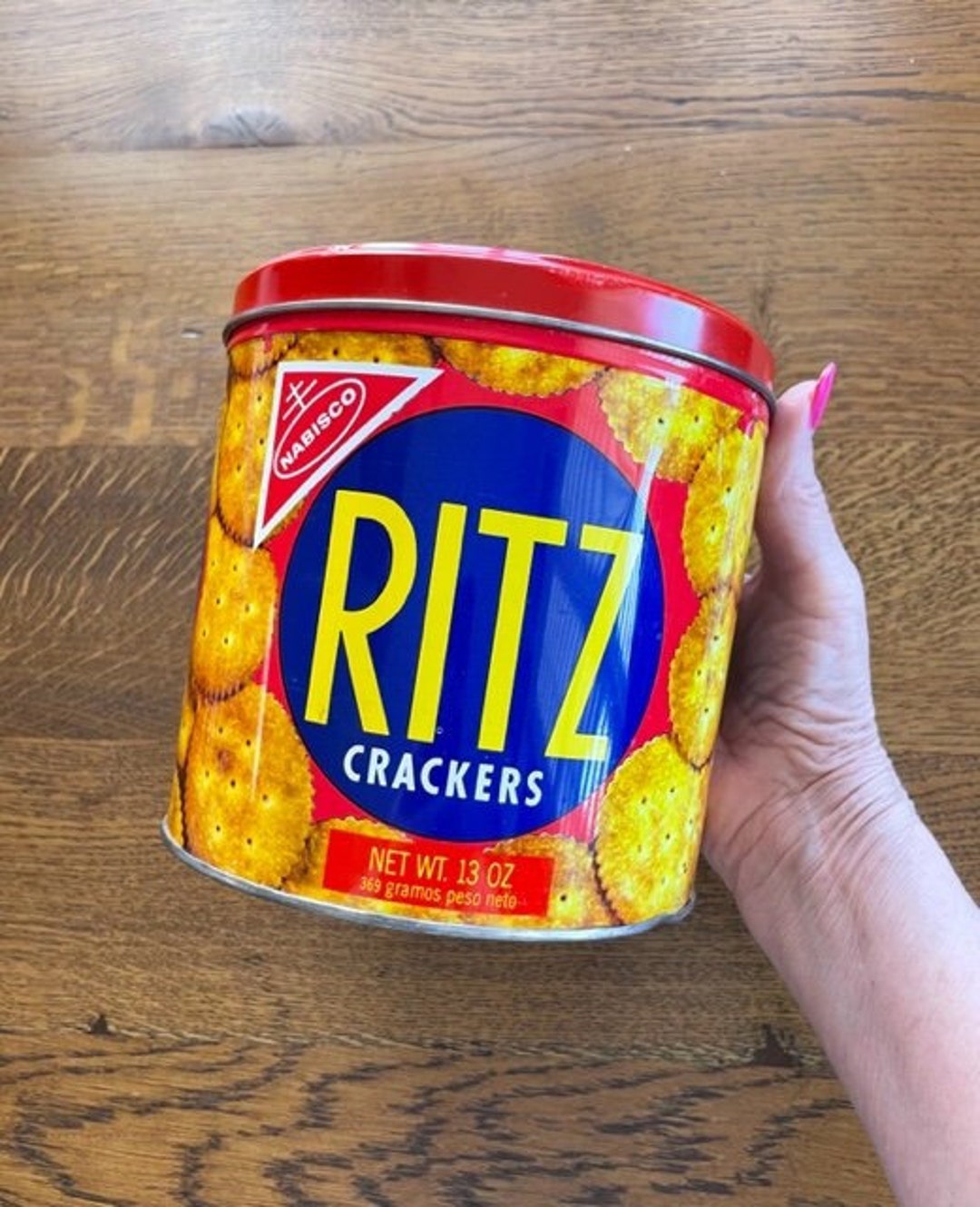Vintage Ritz Cracker Tin - Ritz Nabisco Can - 1977 Ritz 13 Oz Tin ...