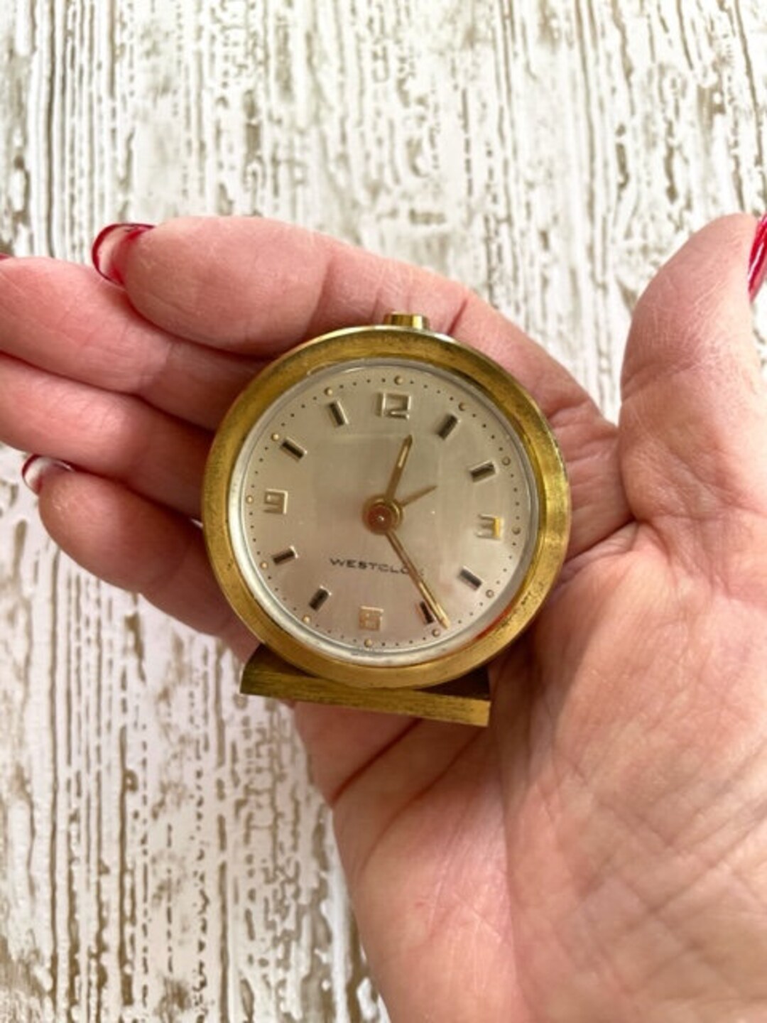 Antique Brass Alarm Clock Small German Alarm Clock - Etsy