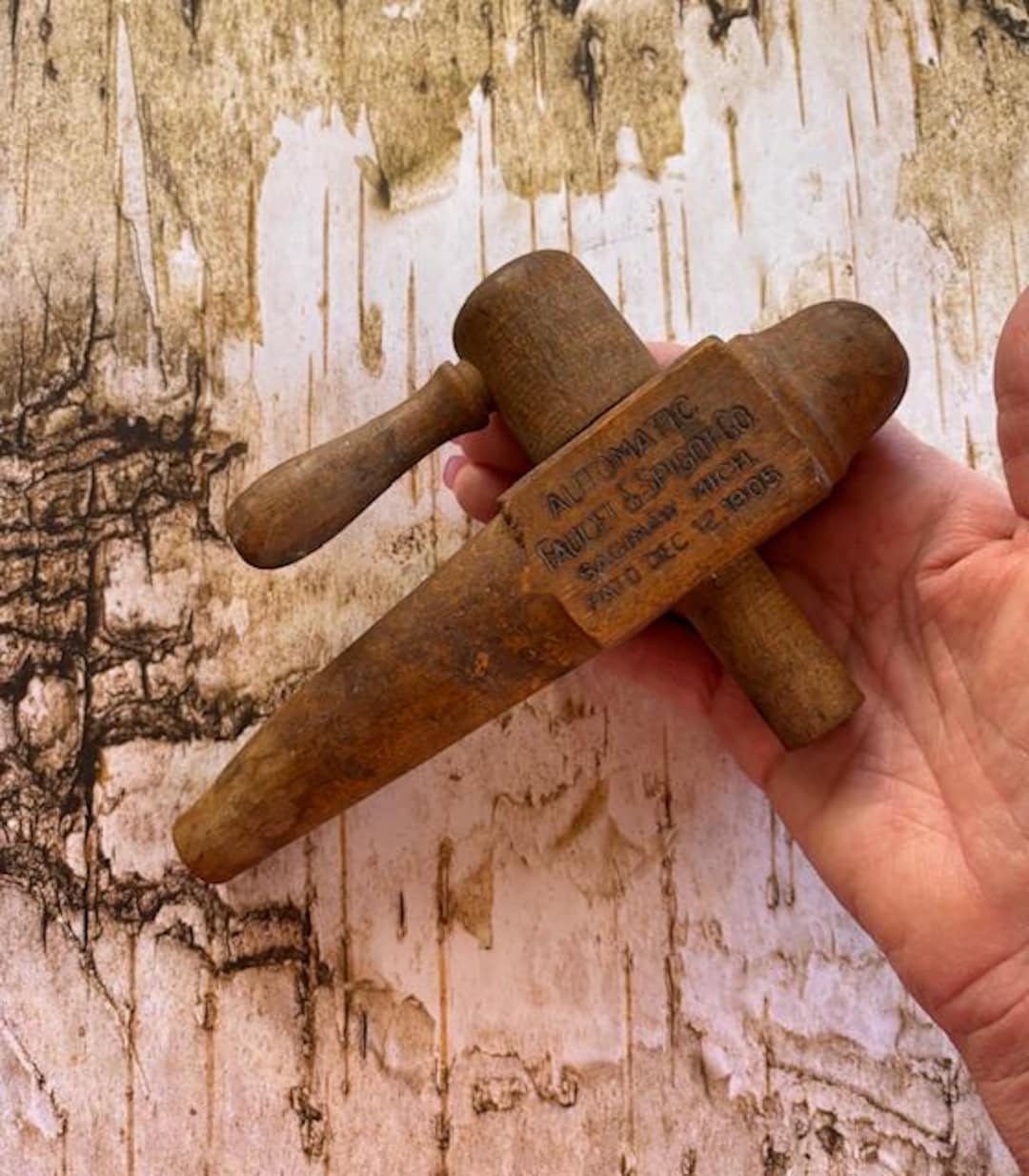 Antique Wooden Beer Tap - Rustic Wine Barrel Tap - Antique Bar Decor ...