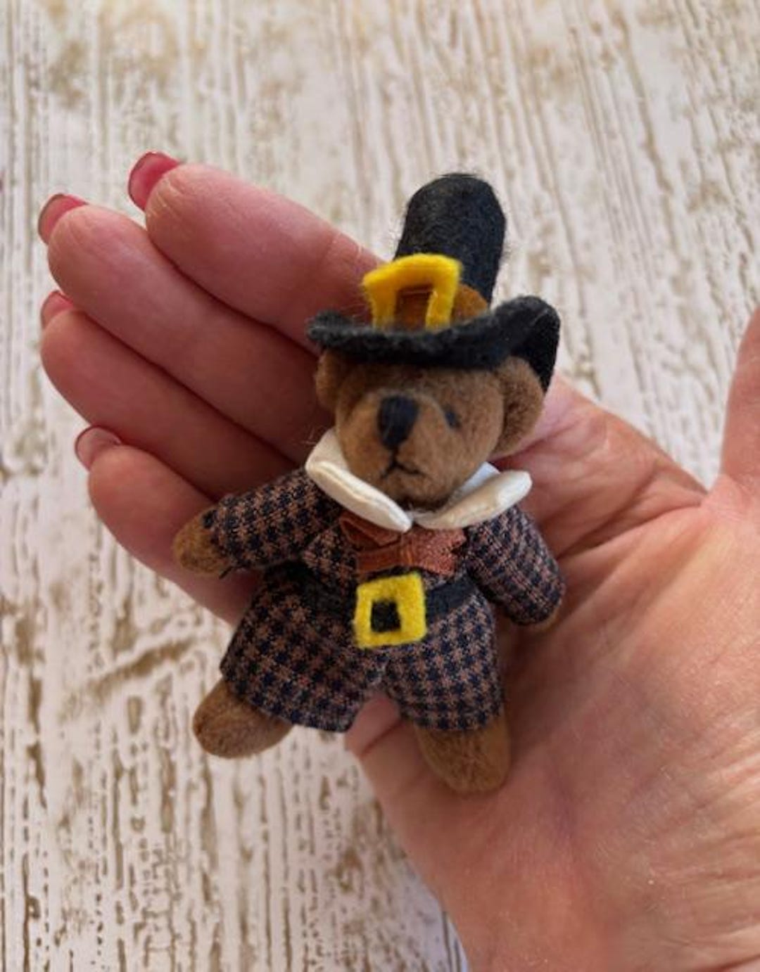 Vintage Mini Plush Pilgrim Bear - Plush Animal Mini - Miniature Plush ...