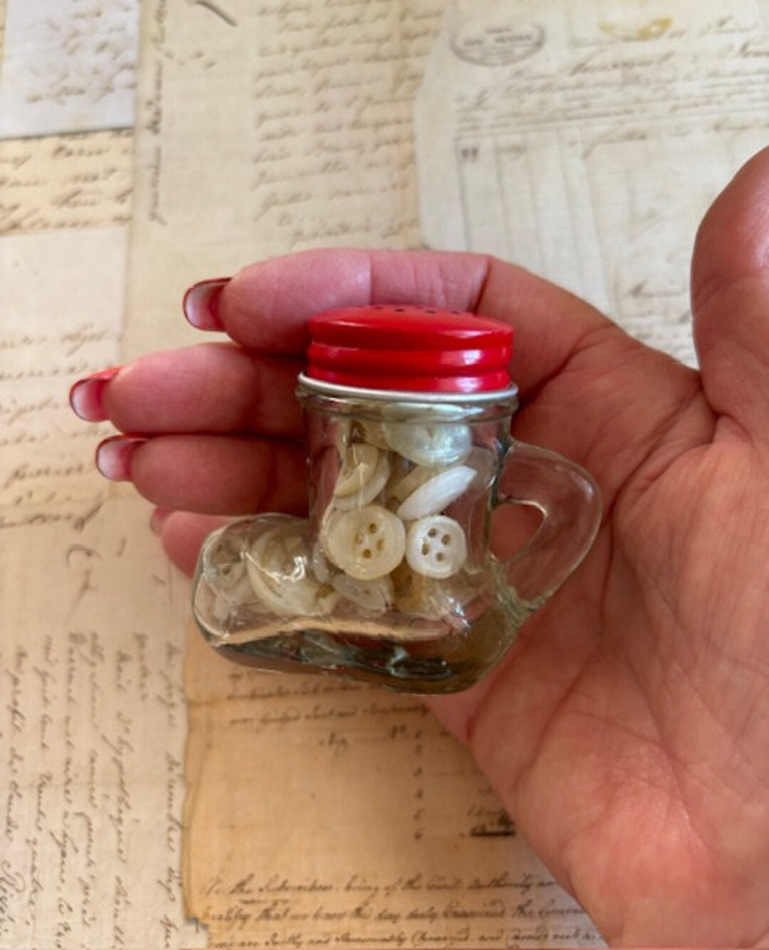 Vintage Glass Boot Jar With Buttons - Vintage Home Decor - Vintage ...
