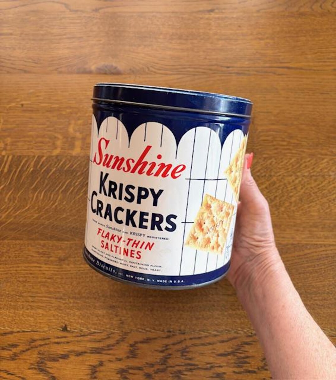 Vintage Sunshine Krispy Cracker Tin - Sunshine Cracker Can - Vintage 15 ...