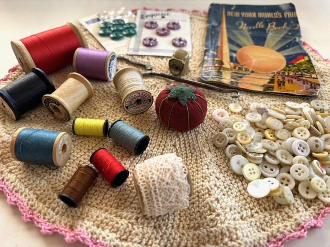 Vintage Hand Sewing Supplies - Mixed Lot of Vintage Sewing Notions ...