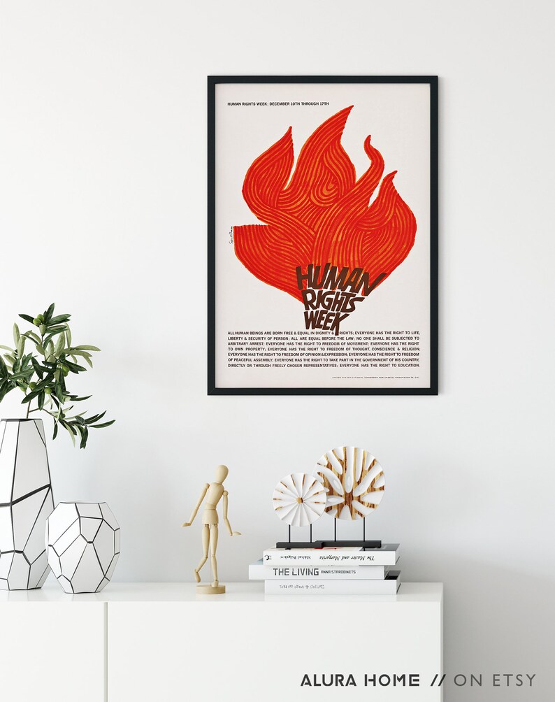 Human Rights Week Print, Vintage Poster, Politics Poster, Retro Poster ...
