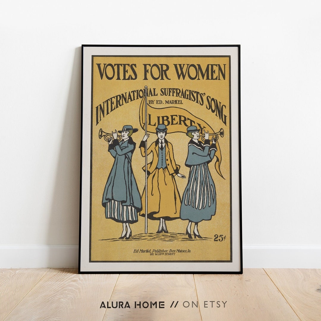 Vintage Feminist Poster, Votes for Women Art, International Women's Day ...