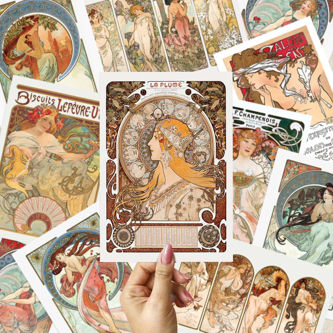 Set of 10 Alphonse Mucha Prints, Art Nouveau Print, Alfons Mucha Poster ...