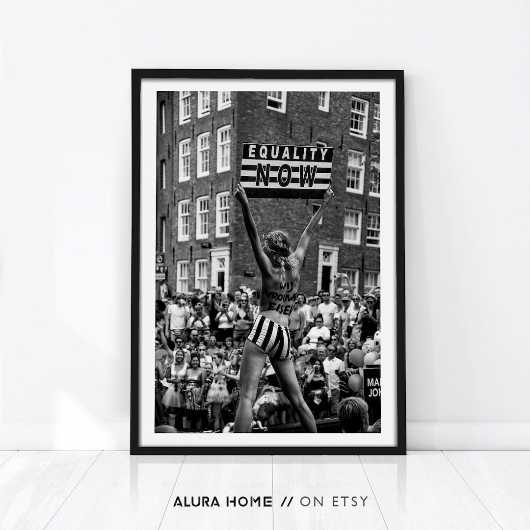 Equality Now Print, Feminist Wall Art, Black and White Activist Poster ...