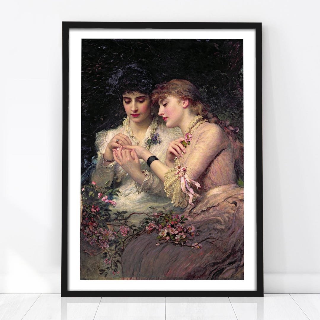 Victorian Lesbian Print, Romantic WLW Art, Dark Academia Wall Art ...