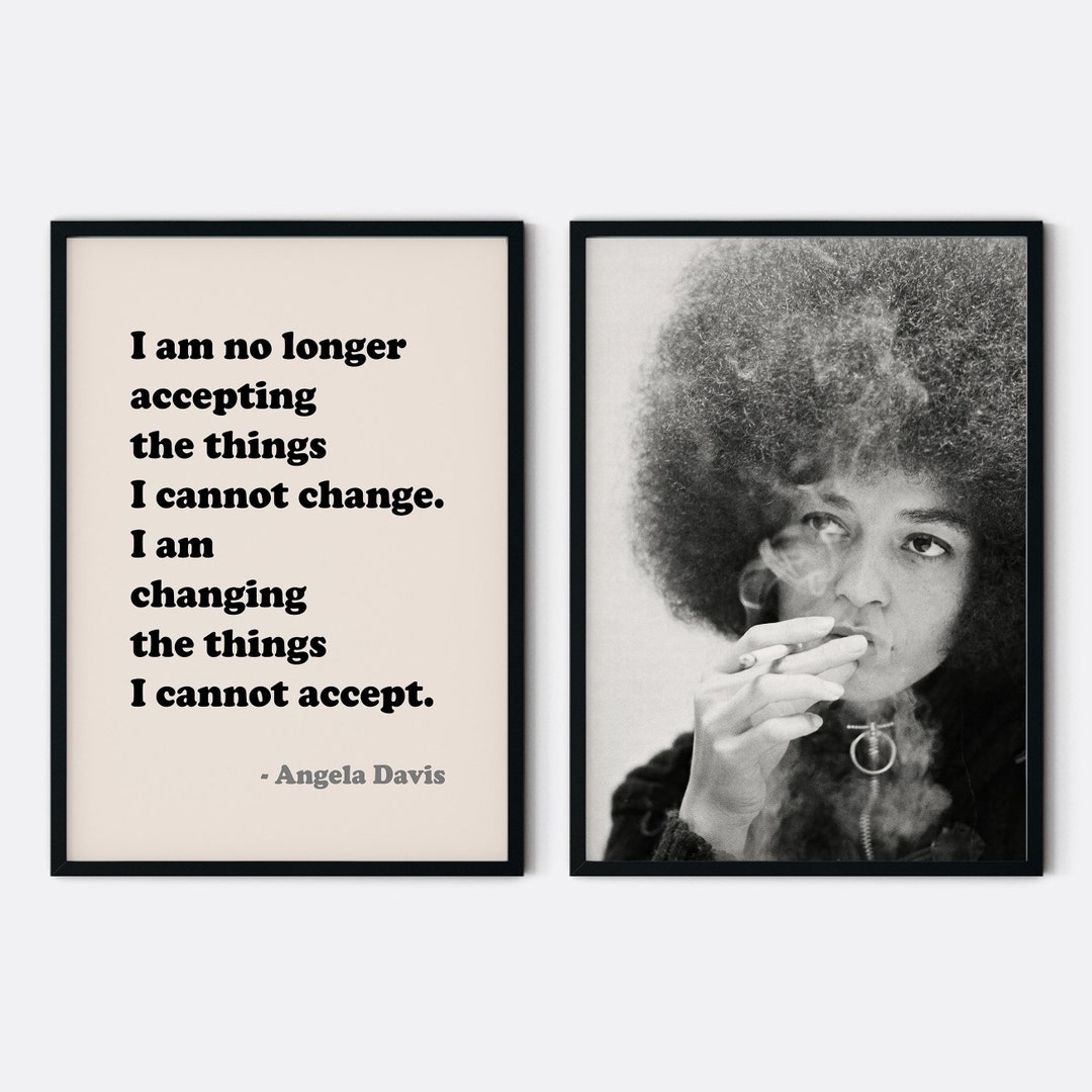 Angela Davis Poster Set, Feminist Prints, Angela Davis Quote, Black ...