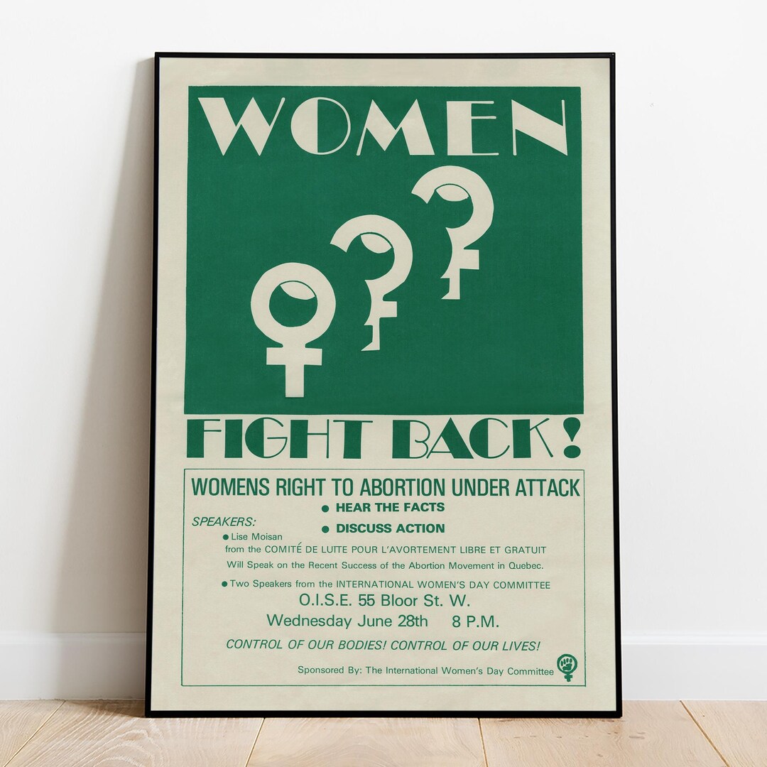 Women Fight Back Poster, Vintage Feminist Print, Abortion Rights Poster ...