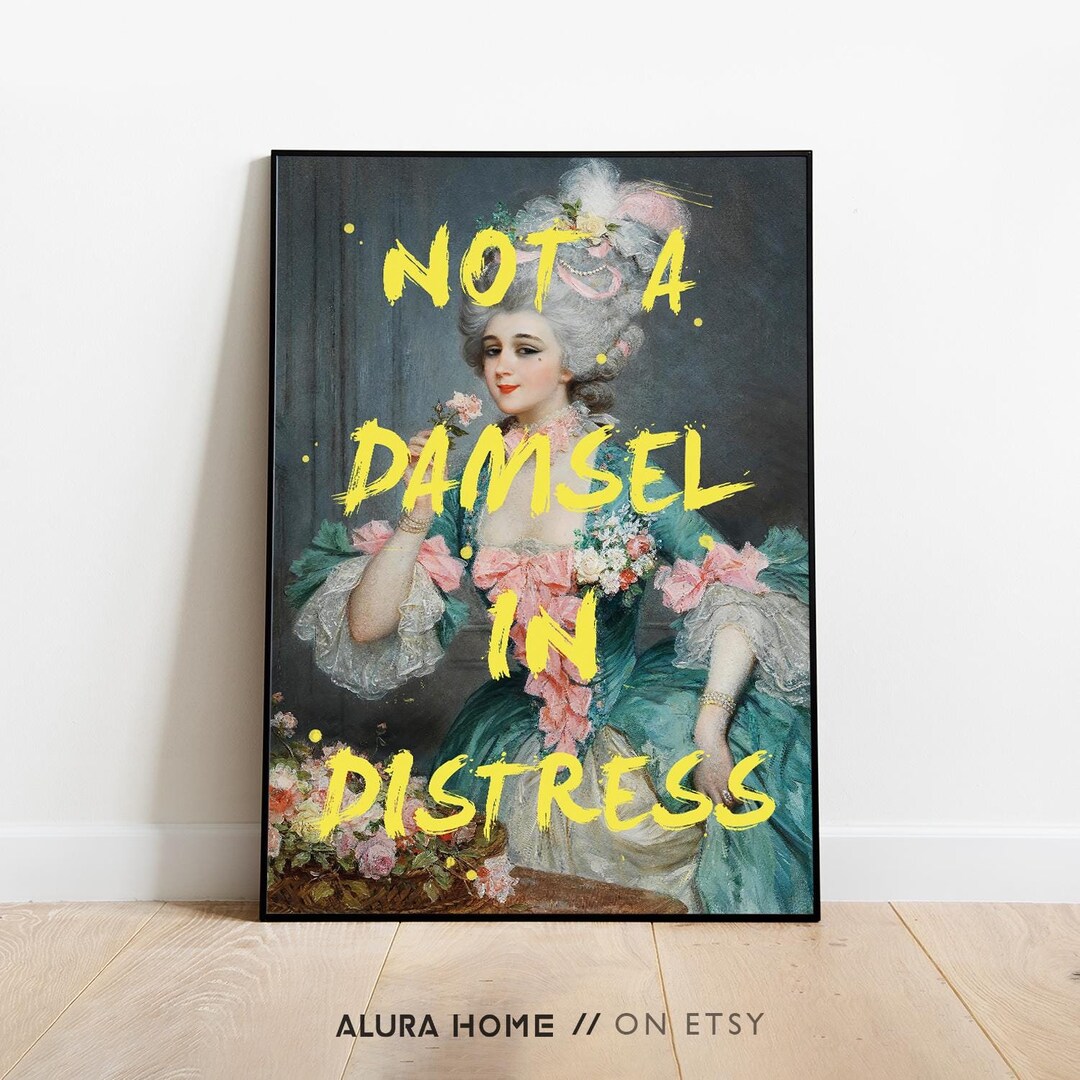 Not a Damsel in Distress Print, Feminist Poster, Altered Art Print ...
