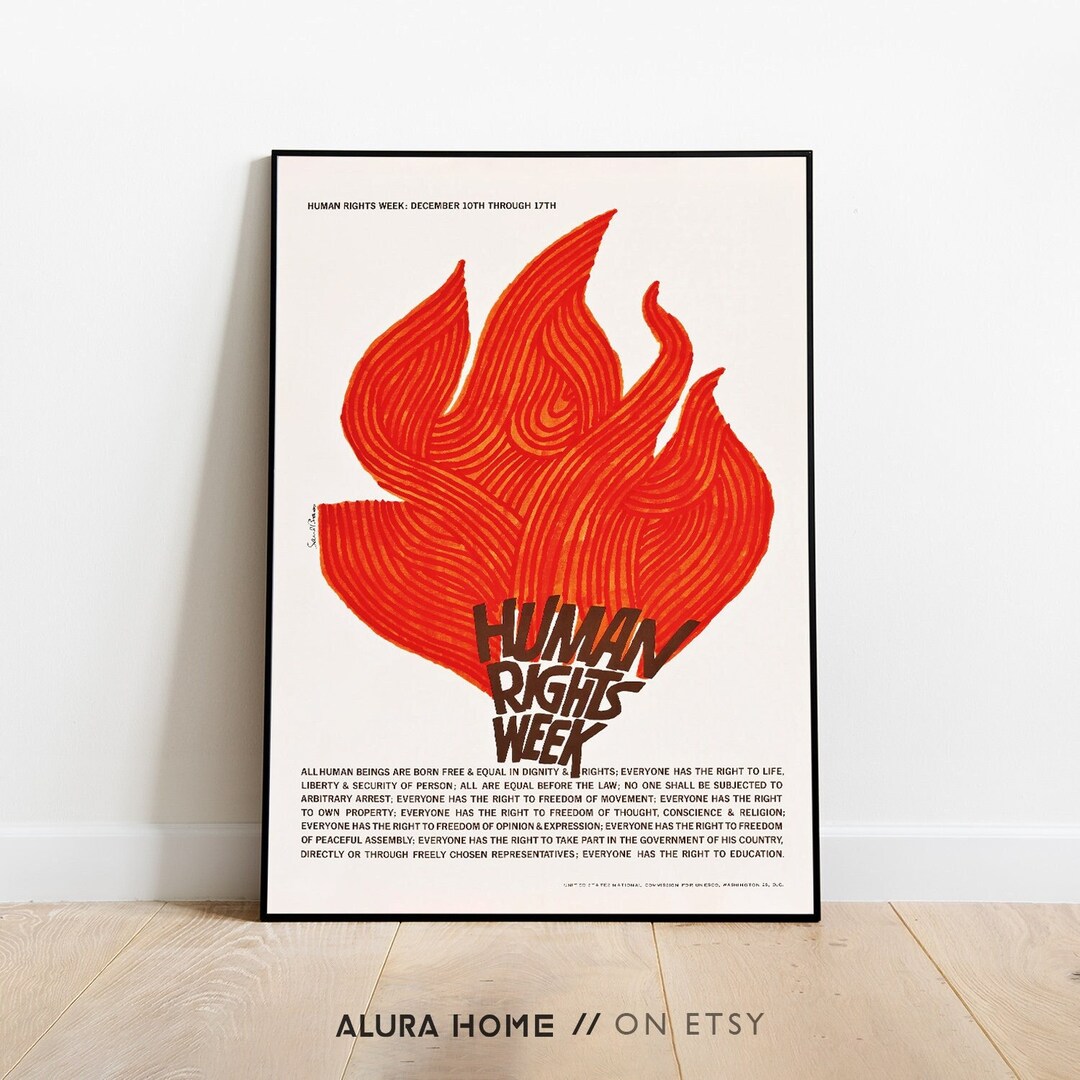 Human Rights Week Print, Vintage Poster, Politics Poster, Retro Poster ...