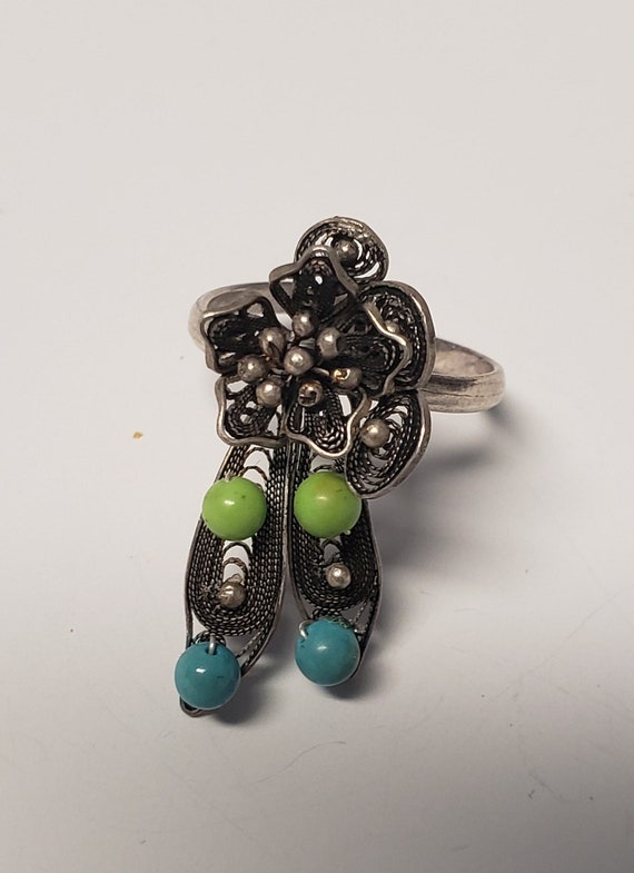 Victorian Filigree Flower Lace Pin / Antique Spun Sil… - Gem