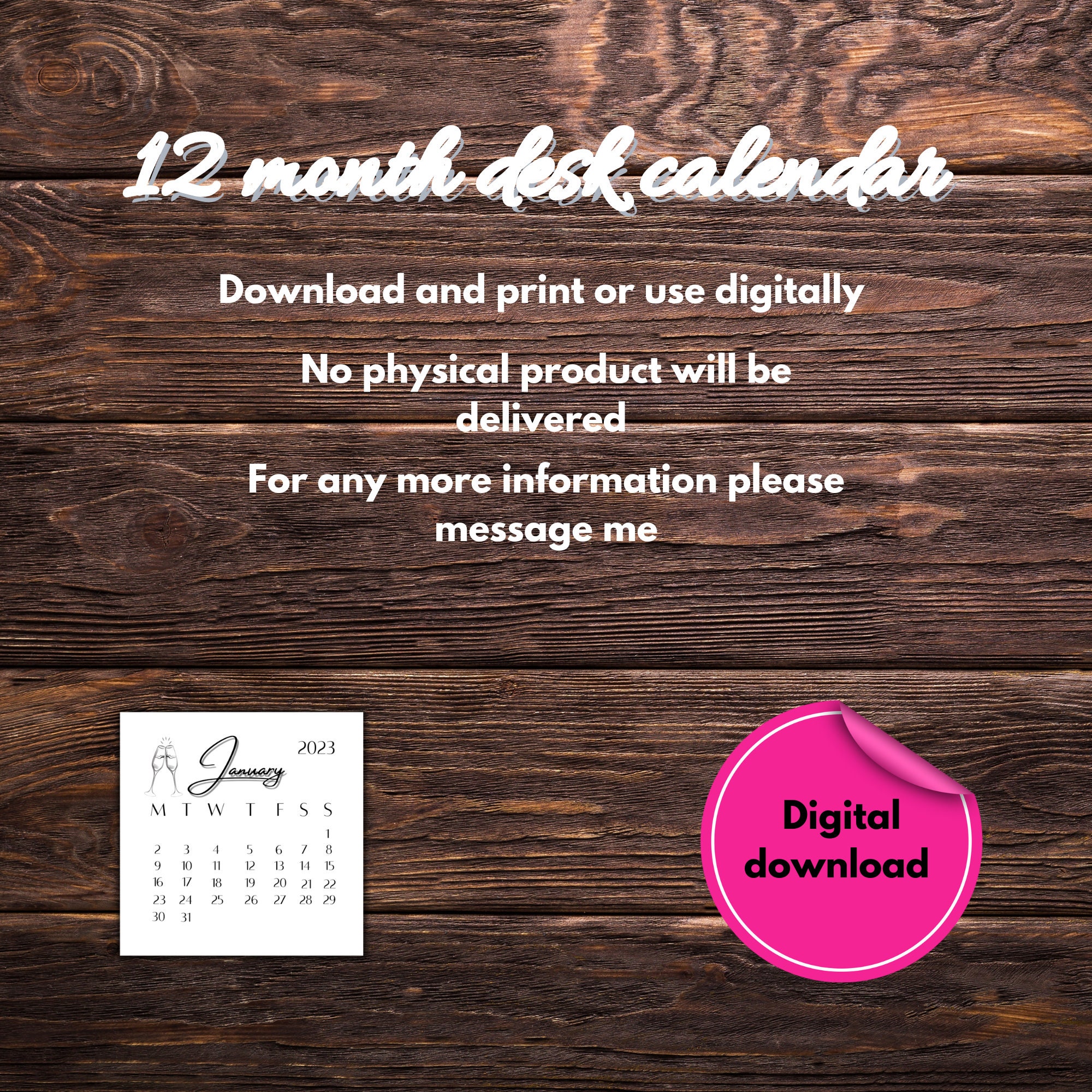 2023 Mini Calendar. Digital Download, Can Be Used Digitally or Printed ...