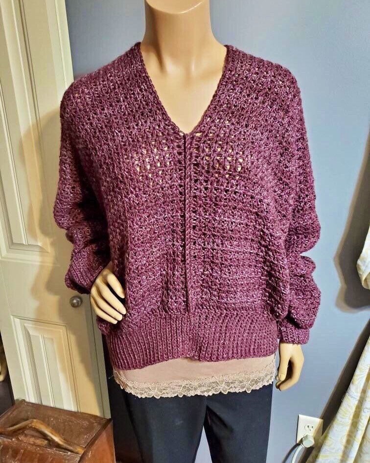 Patrón de suéter de crochet con cuello en V, jersey holgado (patrón PDF ...