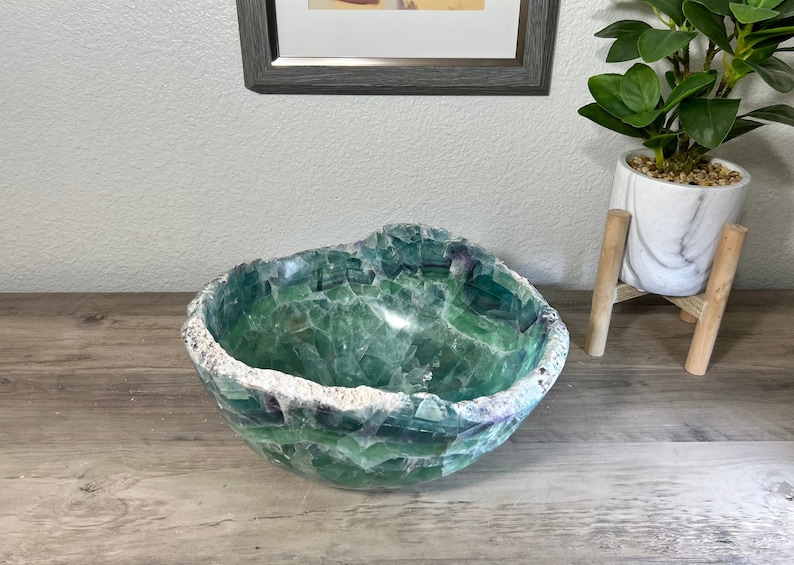 Fluorite Centerpiece Natural Stone Bowl Unique Centerpiece - Etsy