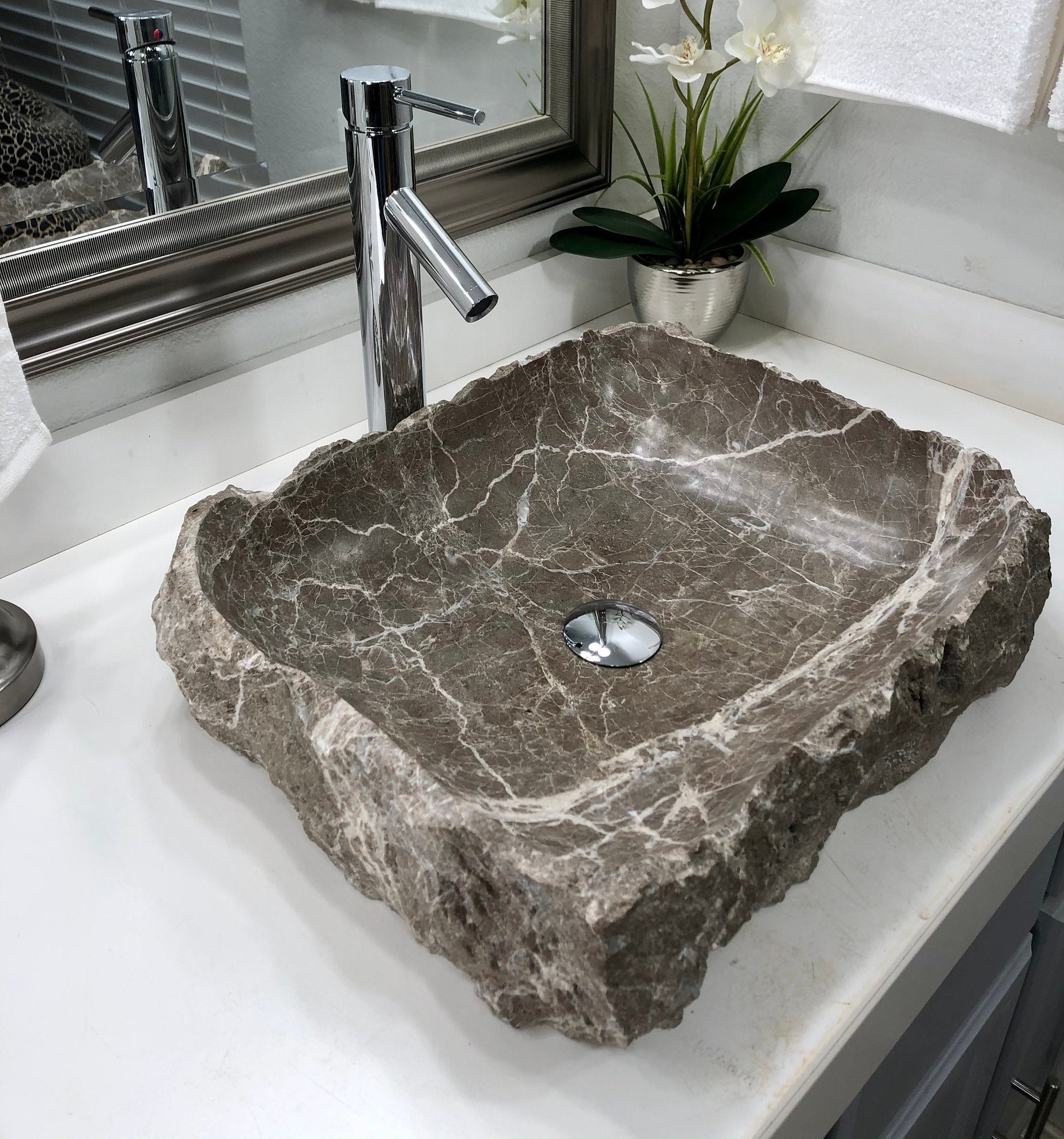 Bathroom Vanities Travertine Stone Sink Modern Natural Stone Bathroom ...