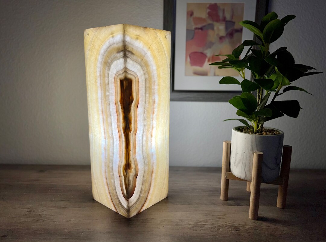 Onyx Lamp - Table Lamp - Stone Lamp - Onyx Light - Alabaster Lamp ...