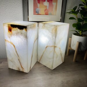 2 Onyx Lamps / Onyx Table Lamps / Stone Lamps / Nightstand Lamps / Desk ...